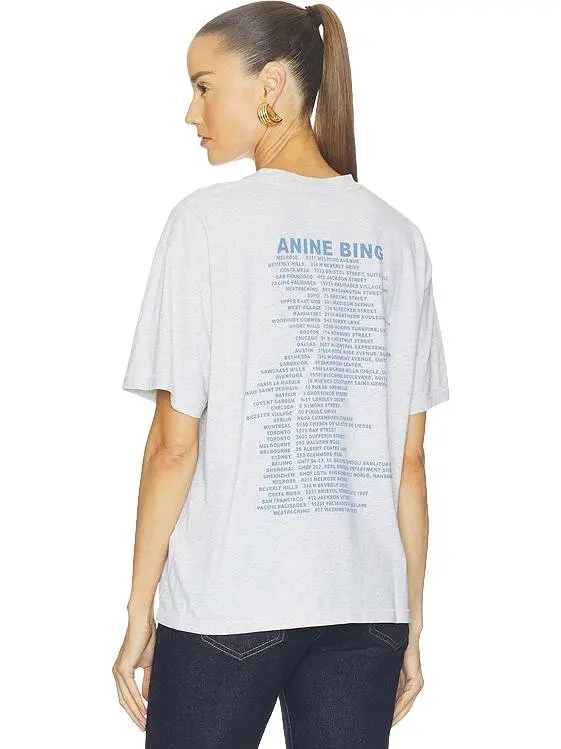 ANINE BING Cade Tee Wave In Light Grey - Heather Grey
