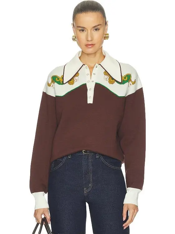 ALEMAIS Lasso Knit Polo - Chocolate