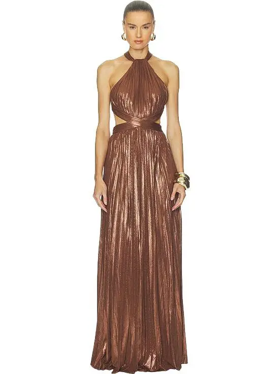 Retrofete Metallic Shell Gown - Walnut