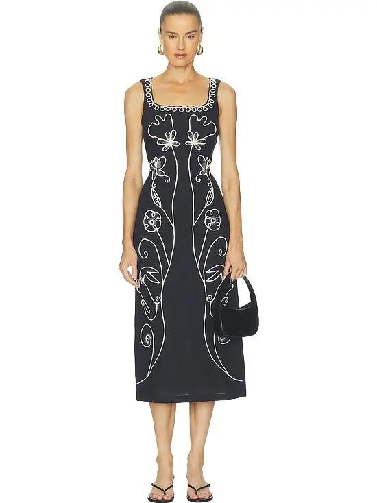 CLEOBELLA Ruxandra Midi Dress - Black