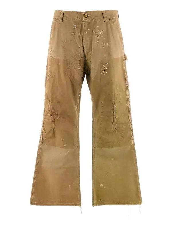 SAINT MXXXXXX Distressed Double-knee Trousers - Neutrals