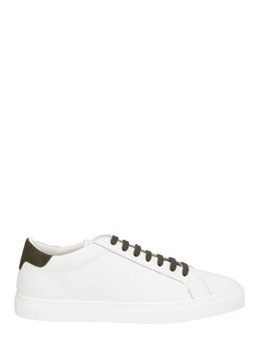 Emporio Armani Calfskin And Goat Skin Sneakers - White