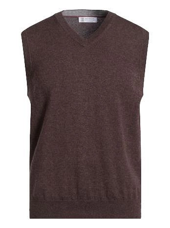 Brunello Cucinelli Cashmere V-neck Sleeveless Sweater - Brown