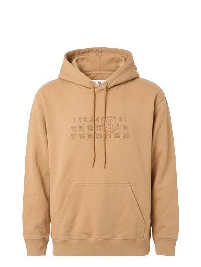 MAISON MARGIELA Cotton Hooded Sweatshirt - Beige