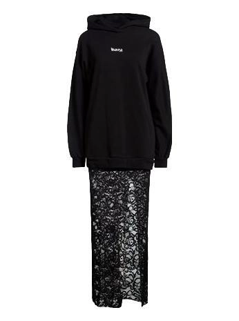 DISCLAIMER Disquaer Cotton-blend French Terry Lace Hooded Sweatshirt - Black