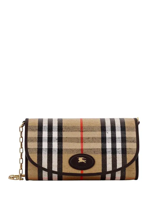 Burberry Coated Canvas With Check Pattern - Beige