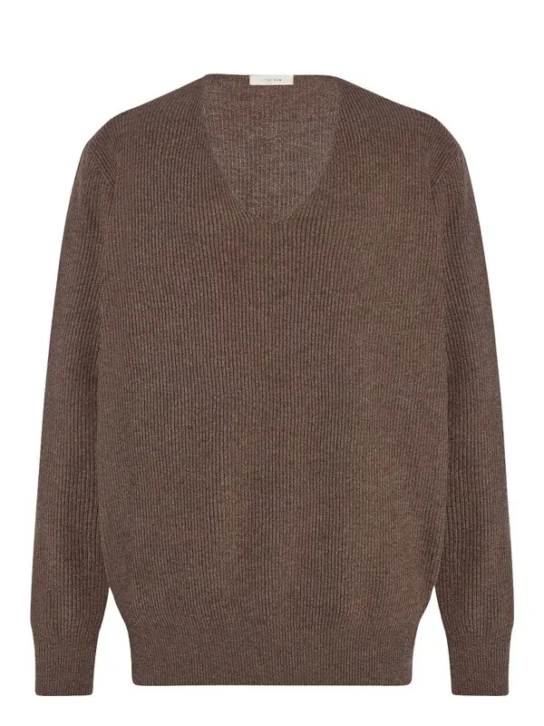 THE ROW Phef Cotton And Cashmere Blend Sweater - Brown