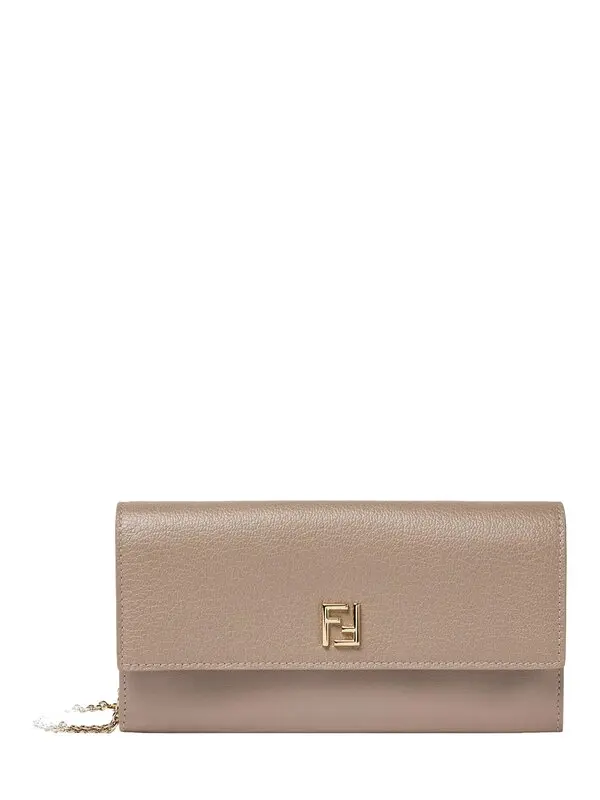 Fendi Continental Leather Wallet - Beige