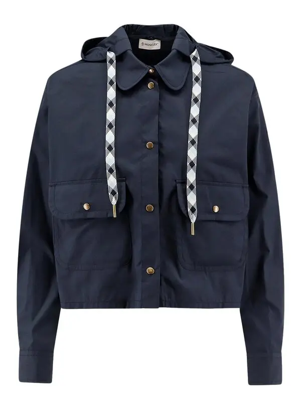 Moncler Cotton Blend Shacket - Blue