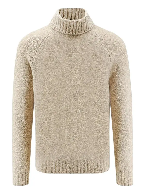 Brunello Cucinelli Wool, Silk And Cashmere Blend Turtleneck - Beige