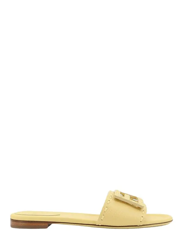 Fendi Leather Slides - Yellow