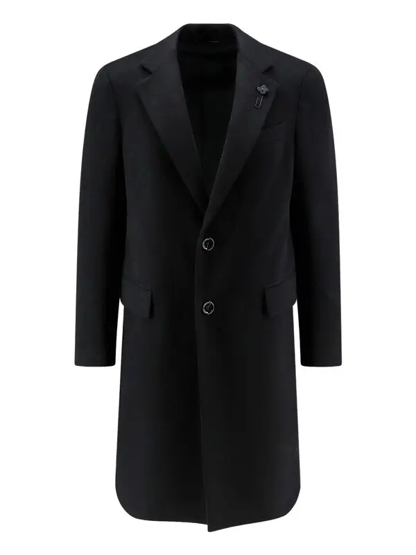 LARDINI Cashmere Single-breasted Coat - Black
