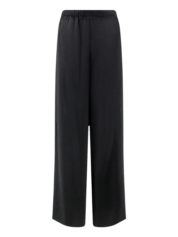 Vince Wide Leg Trousers With Side Lace Insert - Black