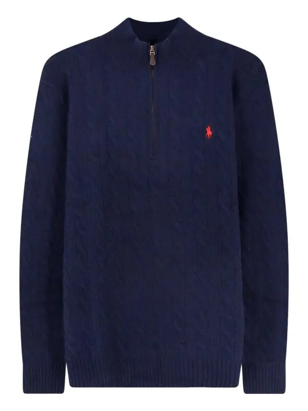 Polo Ralph Lauren Wool And Cashmere Cable Knit Sweater - Blue