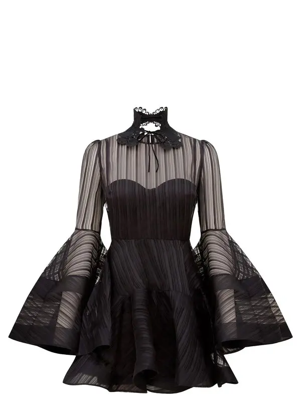 Zimmermann Valiant Lantern Mini Dress - Black