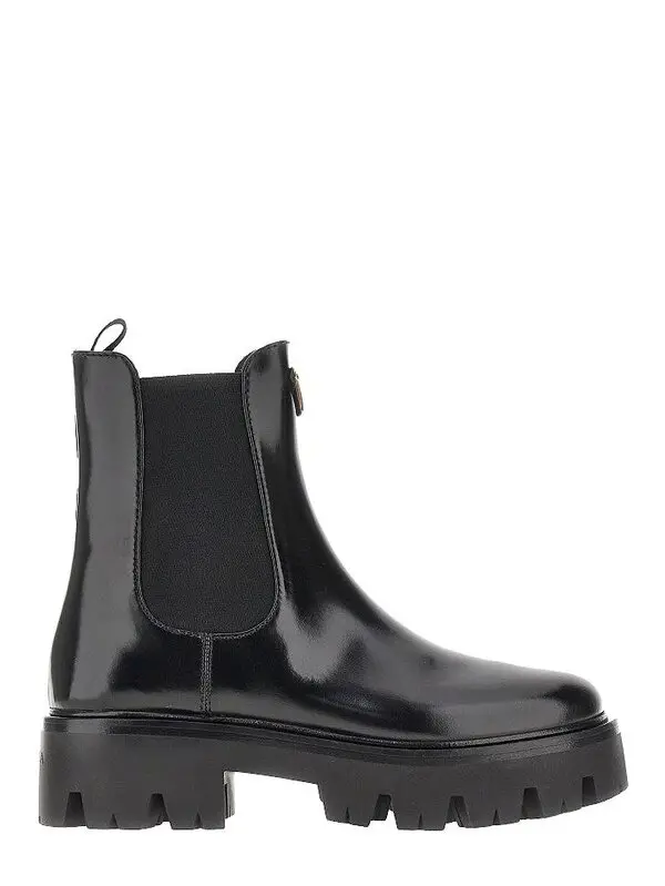 Prada Spazzolato Leather Chelsea Boots - Black