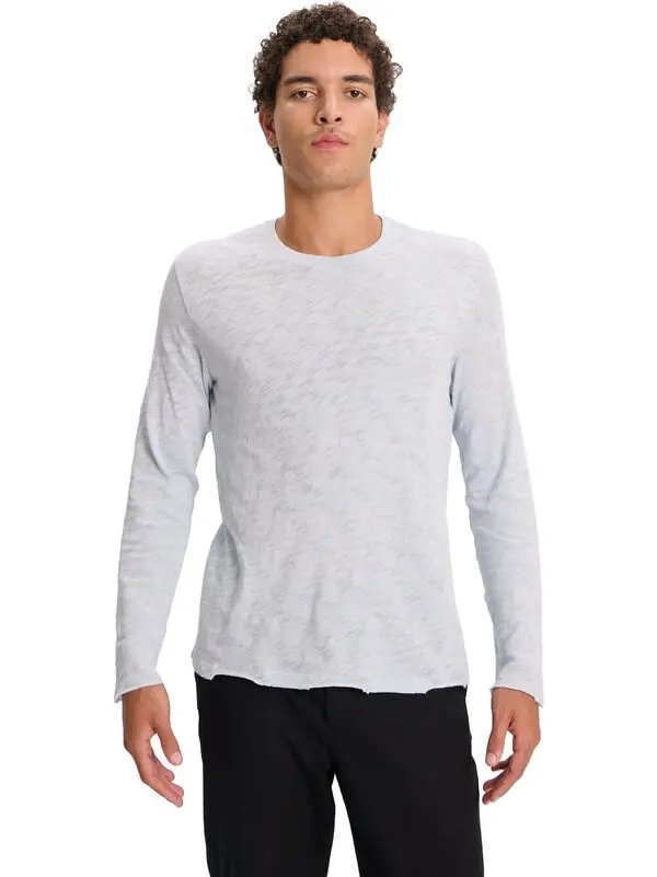 ATM Anthony Thomas Melillo Slub Jersey Long Sleeve Destroyed Wash T-shirt - Pale Blue