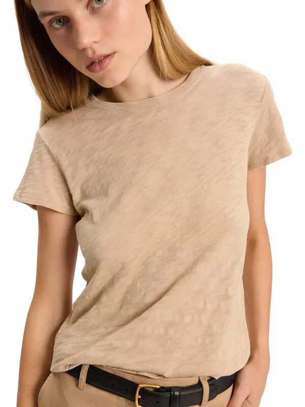 ATM Anthony Thomas Melillo Slub Jersey Schoolboy Crew Neck T-shirt - Dune