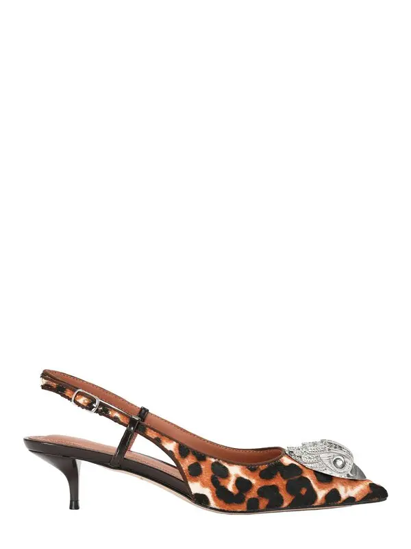 Kurt Geiger Leather Belsize Slingback Heels - Beige