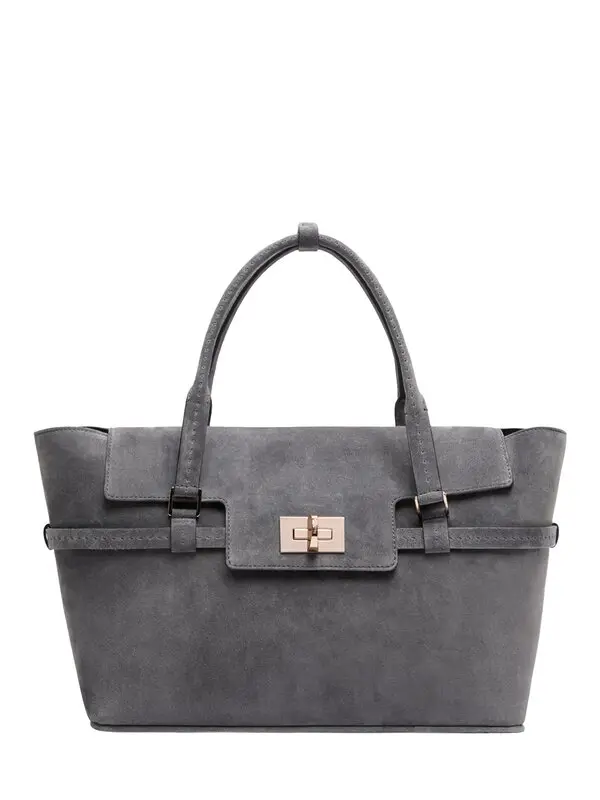 Max Mara Suede Margaux Top-handle Bag - Grey