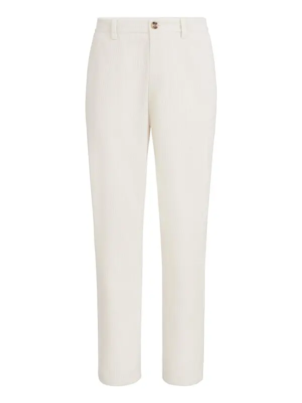 Brunello Cucinelli Corduroy Straight Trousers - White