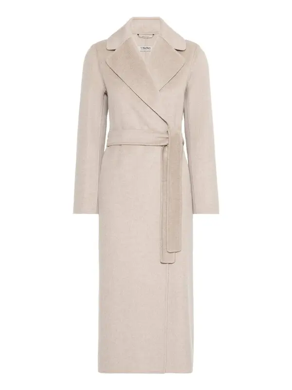 Max Mara Virgin Wool-cashmere Belted Coat - Beige