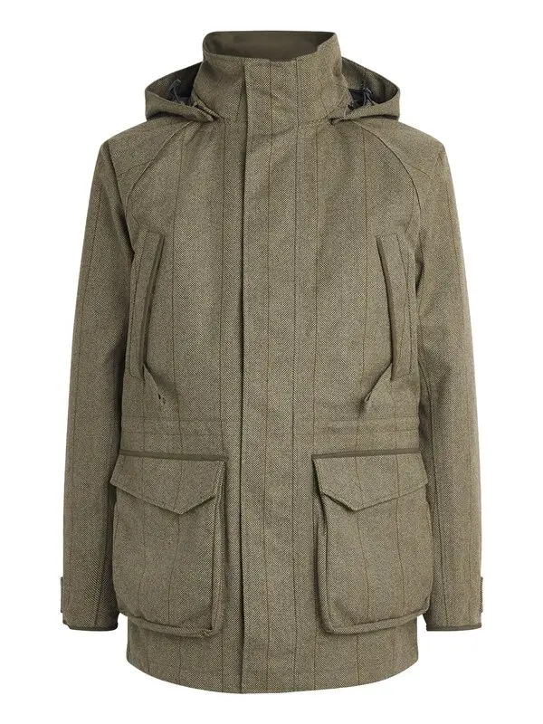 Purdey Tweed Stripe Yorkshire Field Coat - Green