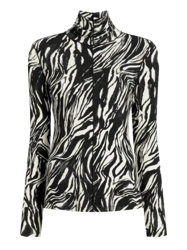 Proenza Schouler Audrey Marble-print Top - Black