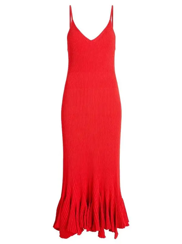 Proenza Schouler Giuditta Ribbed Dress - Red