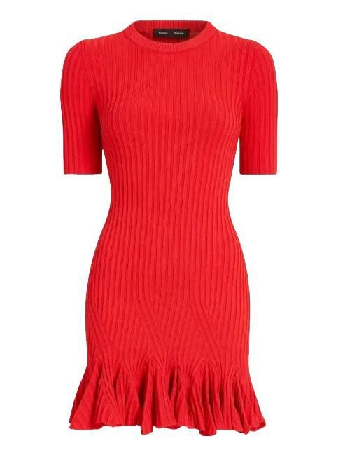 Proenza Schouler Leandra Ribbed Mini Dress - Red
