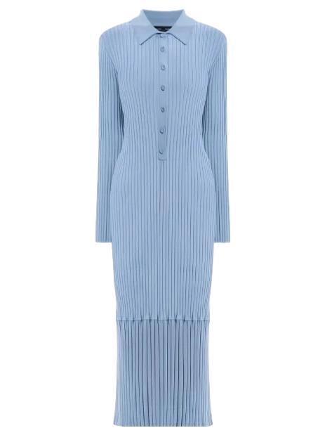 Proenza Schouler Ribbed Luiza Dress - Blue