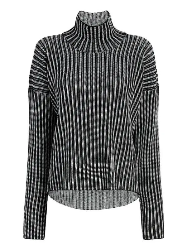 Proenza Schouler Ladder Stripe Knit Elysia Sweater - Black