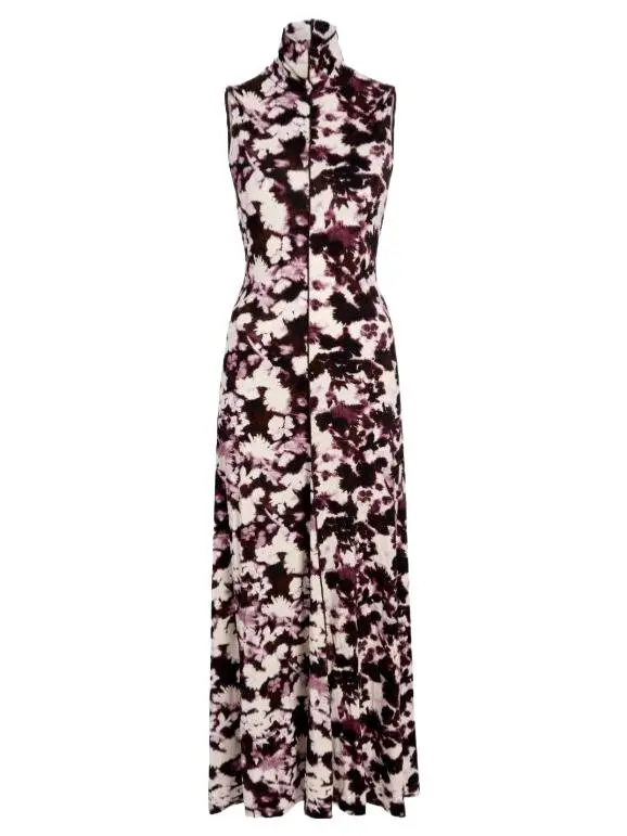Proenza Schouler Valentina High-neck Printed Dress - Black
