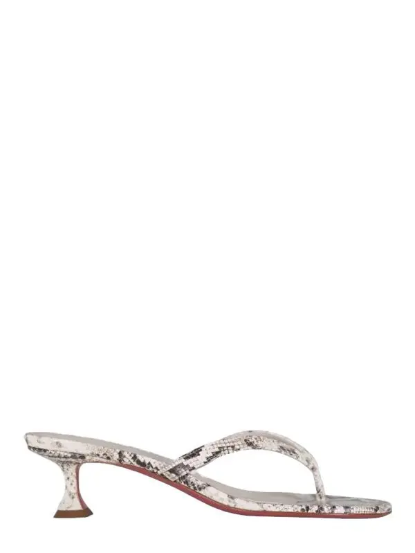 Amina Muaddi 45mm Juliette Snakeskin-print Sandals - Gray