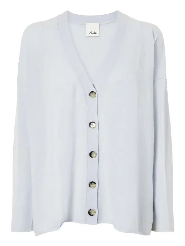 ALLUDE V-neck Cashmere Cardigan - White