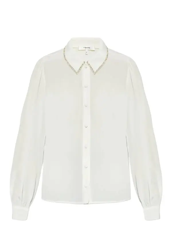 FRAME Bead-embellished Silk Shirt - No