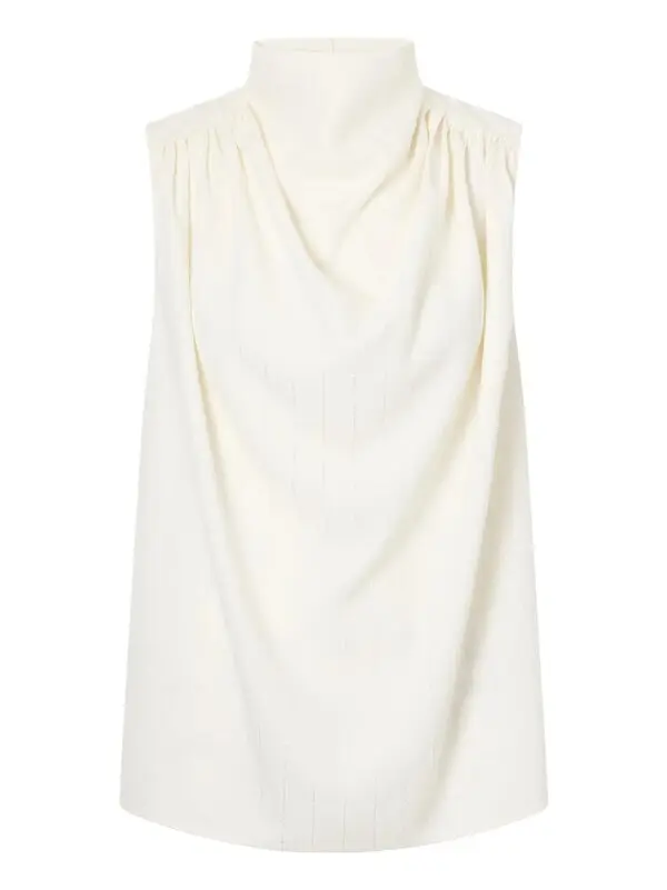 KALLMEYER Sequined Ruched Striped Twill Top - No