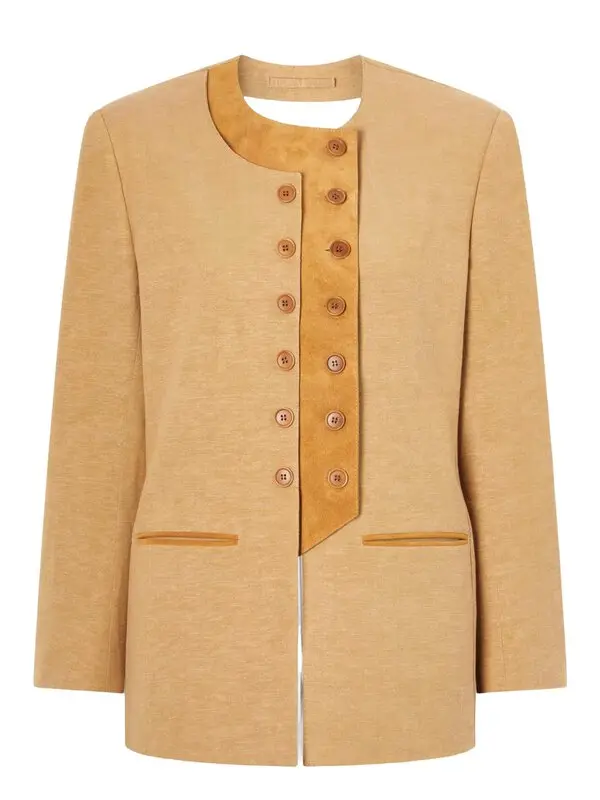 Giuliva Heritage Linen-blend Blazer - Nude