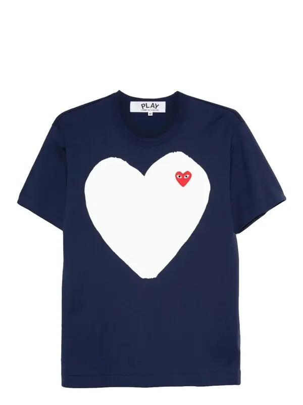 Play Comme Des Garcon Heart Appliqué T-shirt - Blue
