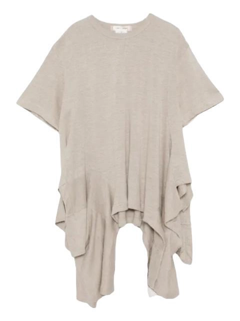 Comme Des Garçons Asymmetrical Ruffle T-shirt - Nude