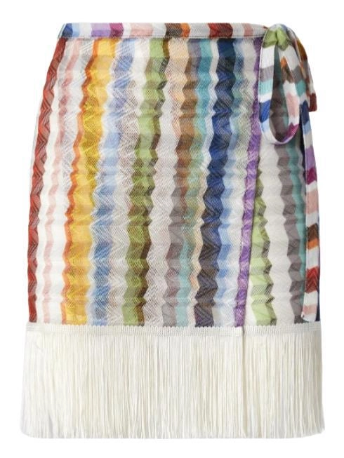 Missoni Zigzag Fringe-trim Wrap Mini Skirt - Multicoloured