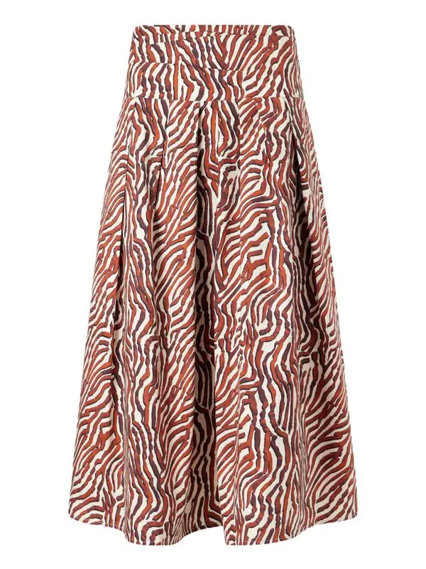 Proenza Schouler Pleated Printed Cotton-blend Poplin Maxi Skirt - Red