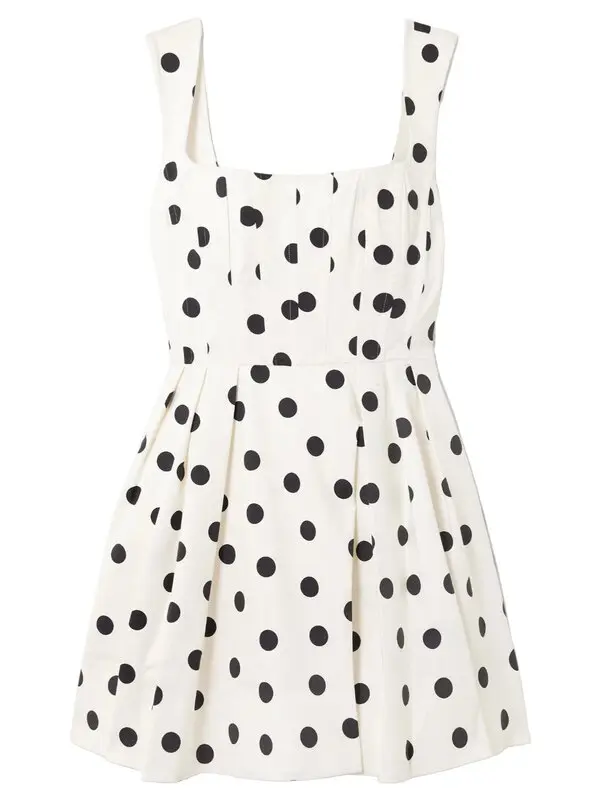 Rebecca Vallance Polka-dot Cotton-blend Poplin Mini Dress - No