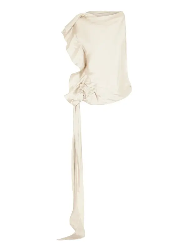 KALLMEYER Asymmetric Ruched Woven Blouse - No
