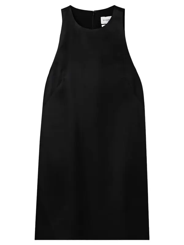 Brandon Maxwell Wool And Silk-blend Mini Dress - Black