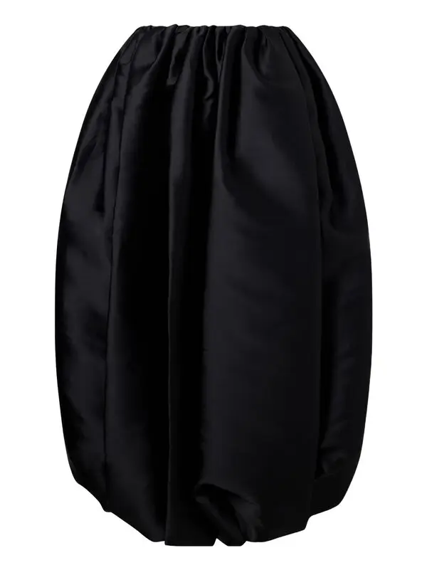 Calvin Klein Gathered Duchesse Satin Maxi Skirt - Black