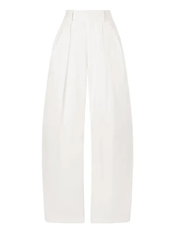 KALLMEYER Joel Pleated Cotton-poplin Wide-leg Pants - No
