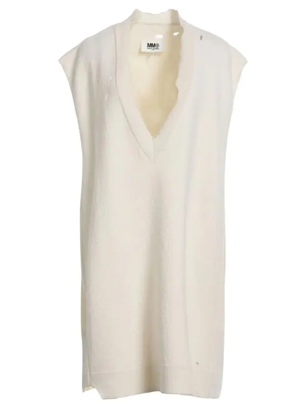 MAISON MARGIELA Solidcolor Wool Sleeveless Dress - Ivory