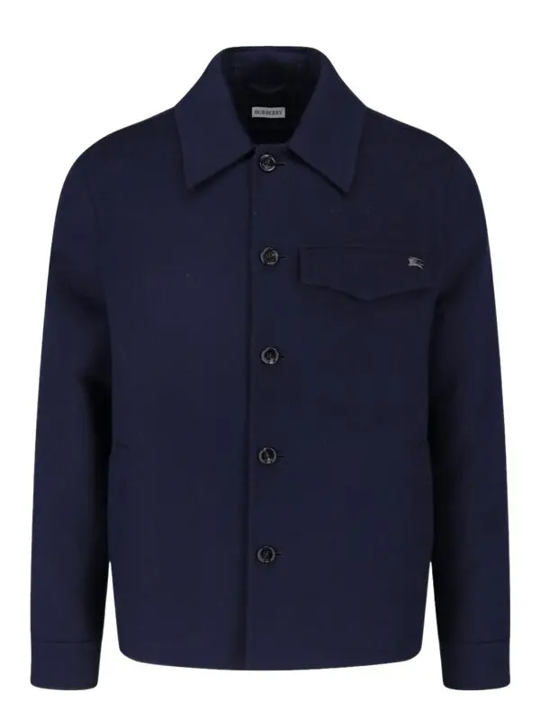 Burberry Logo-detail Jacket - Navy Check