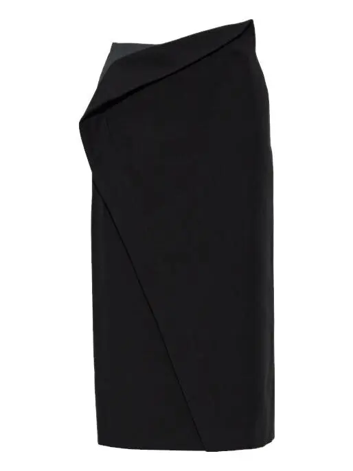 JIL SANDER Midi Slit Skirt - Black